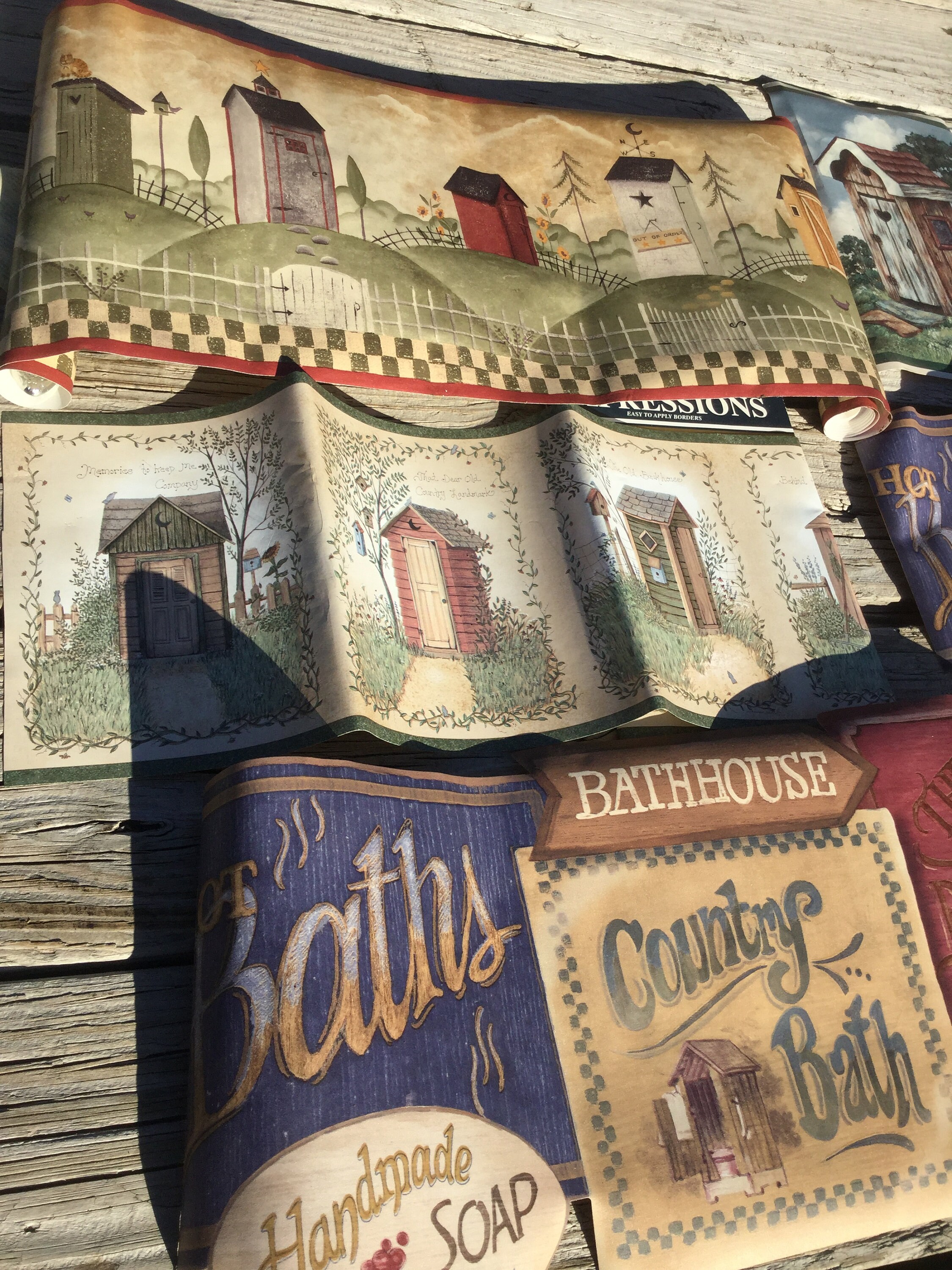 Outhouse Border Paper / Americana Outhouse Border / Bath House - Etsy