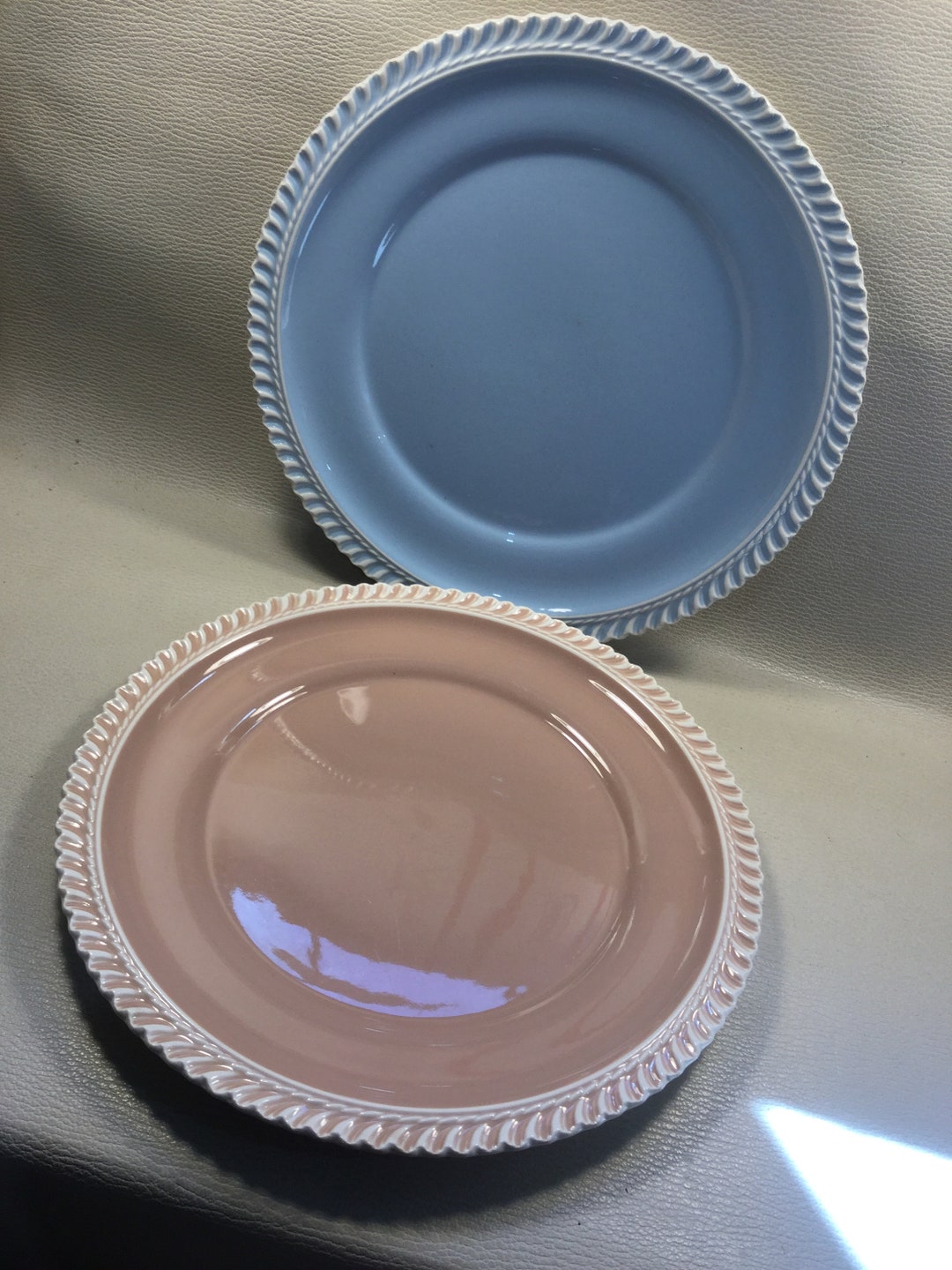 Harker Blue Dinner Plate / Harker Pink Cocoa Dinner Plate / Harkerware ...