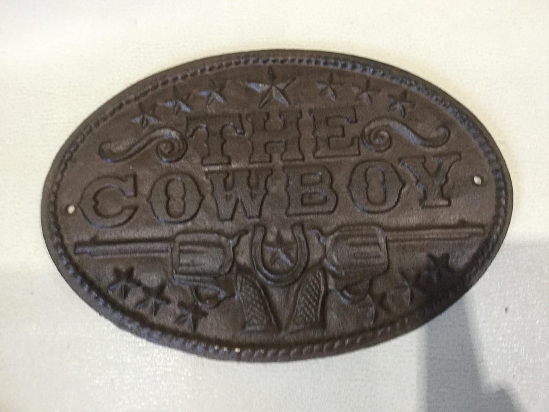 Oval Cowboy Plaque / Cowboy Sign / Metal Oval Cowboy Plaque / the ...