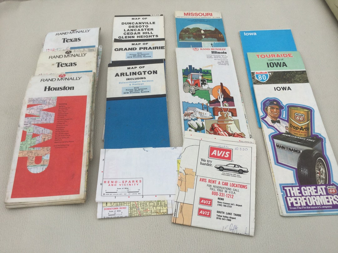 Lot of 70s 80s Road Maps / Ephemera / Conoco Iowa Map / - Etsy