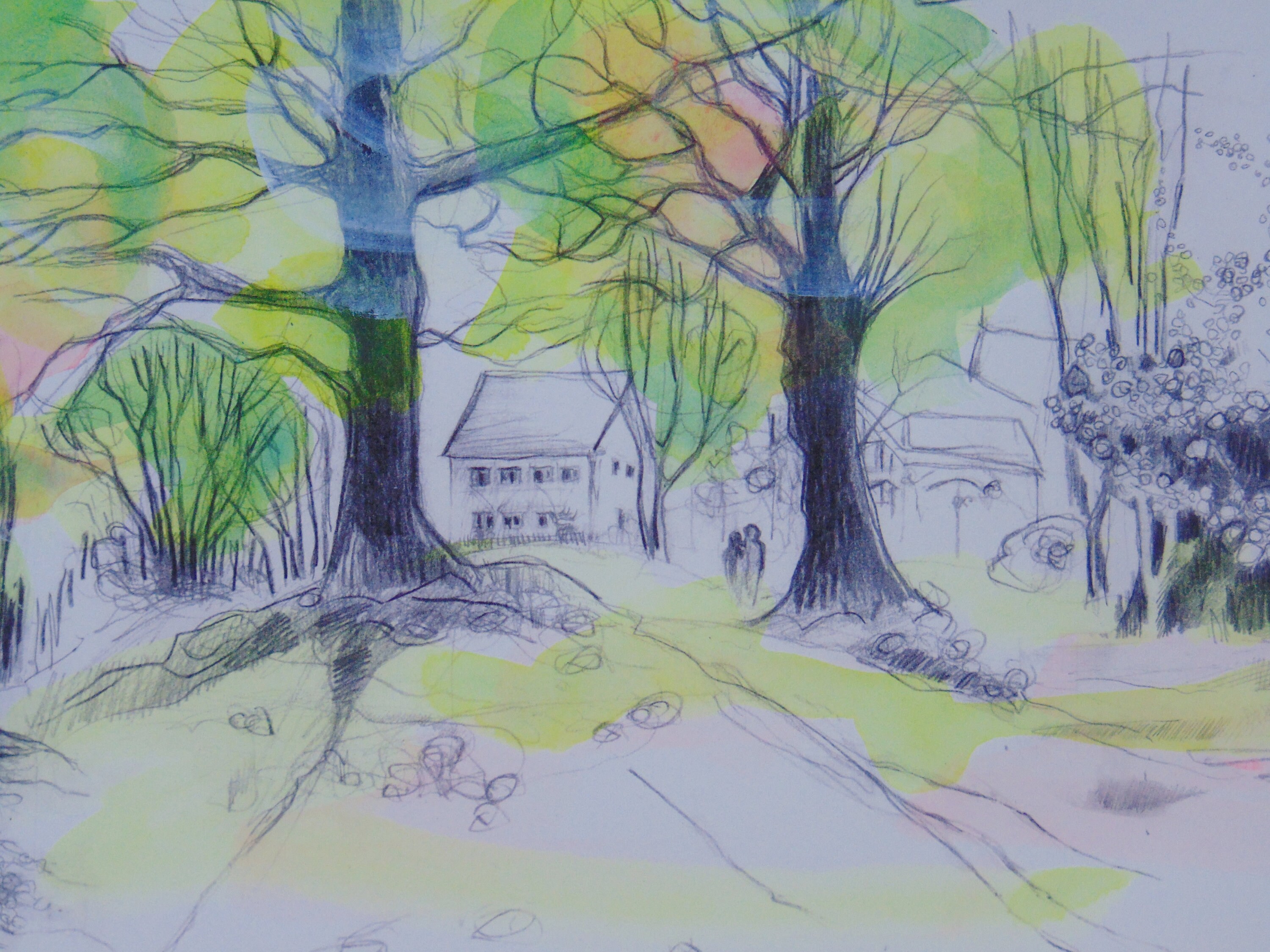 CHARITY SALE Hand coloured print 'Epping Forest Afternoon' Chingford ...