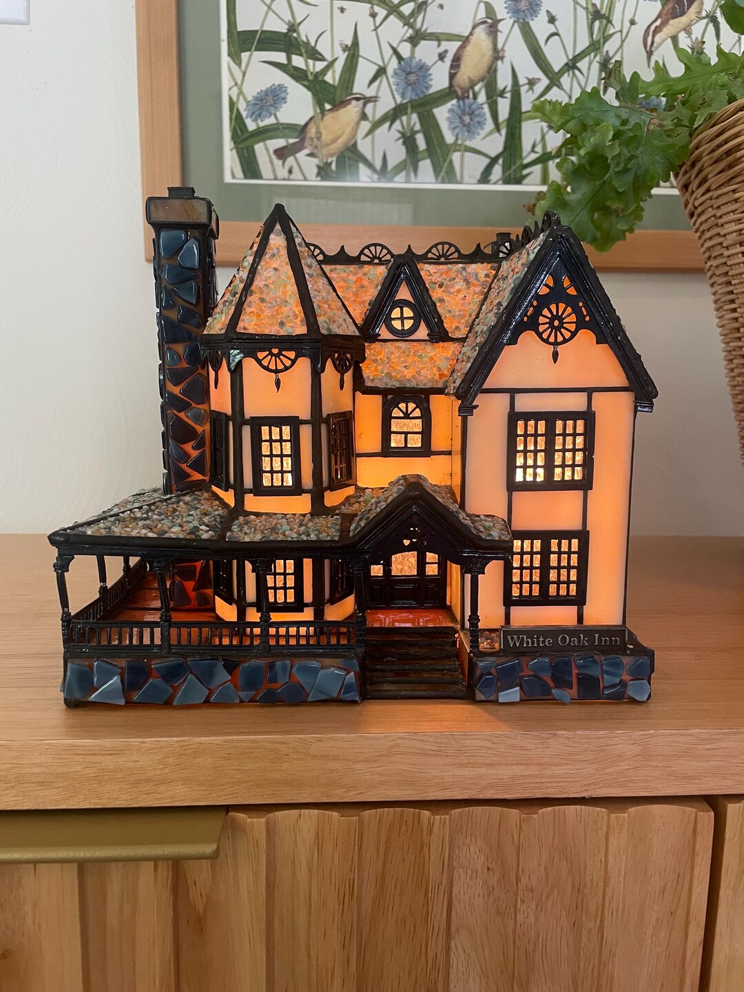 Stained Glass House Lamp: Forma Vitrum Limited Edition 1998 "white Oak ...