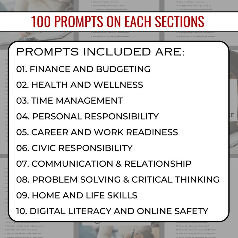 1000 Real-world Prompts for Teens | Budgeting, Time Management, Career ...