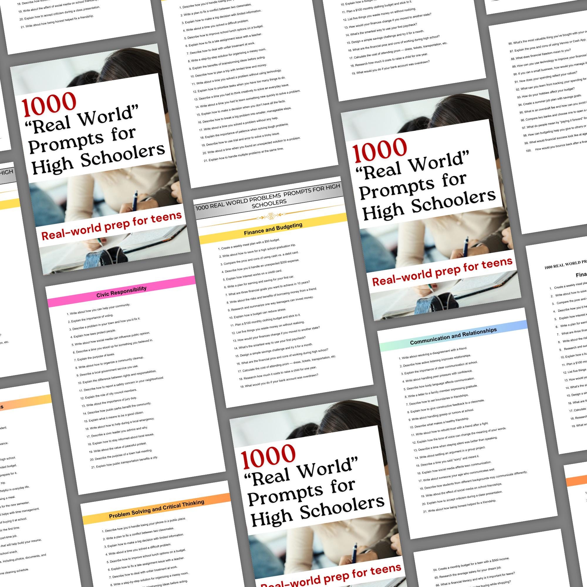 1000 Real-world Prompts for Teens | Budgeting, Time Management, Career ...