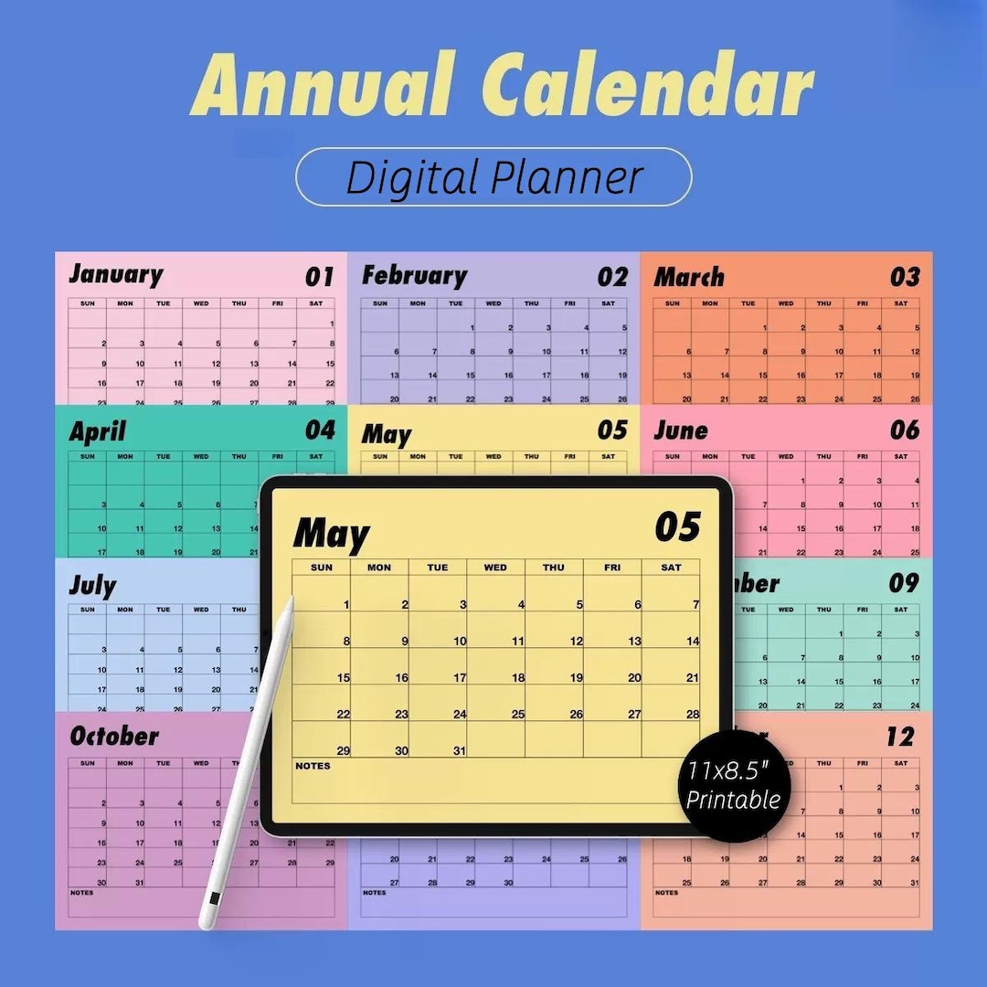 2025 Digital Monthly Planner, Printable Minimalist Calendar, A4 Letter ...