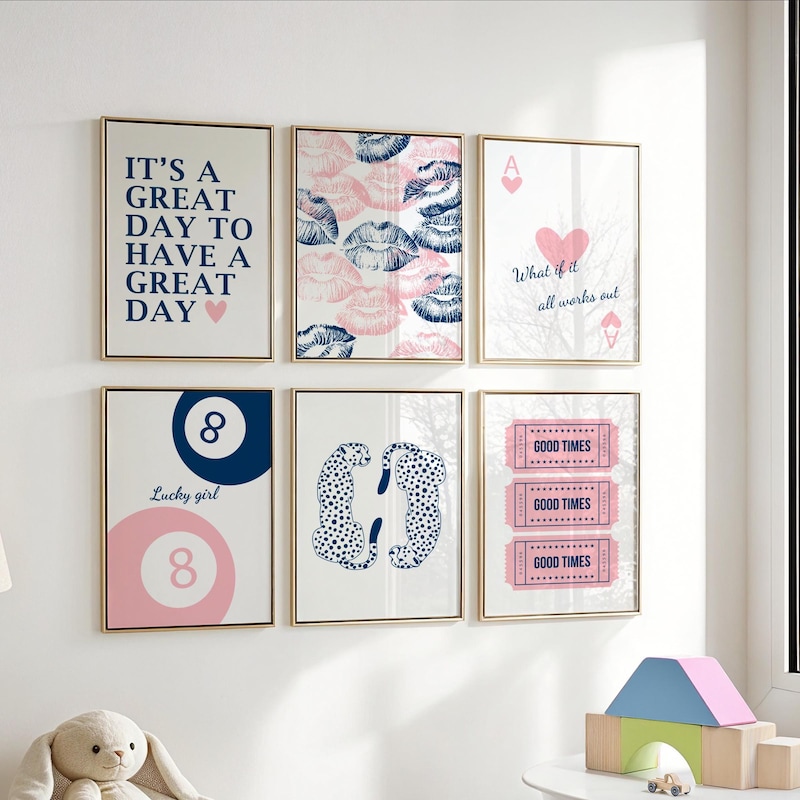 Navy Blue Gold Wall Art - Etsy