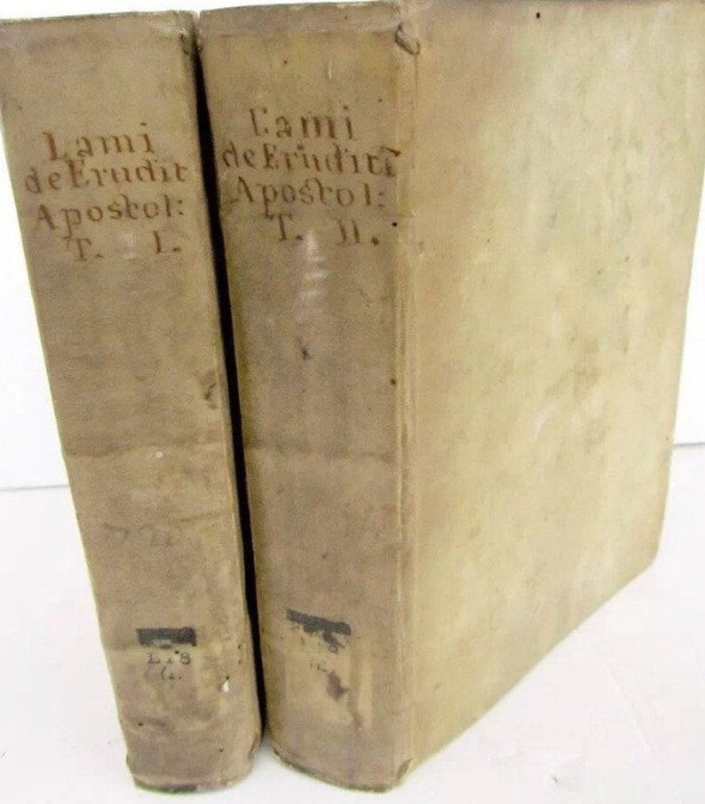 2 Antique Vellum Books in Latin - Etsy