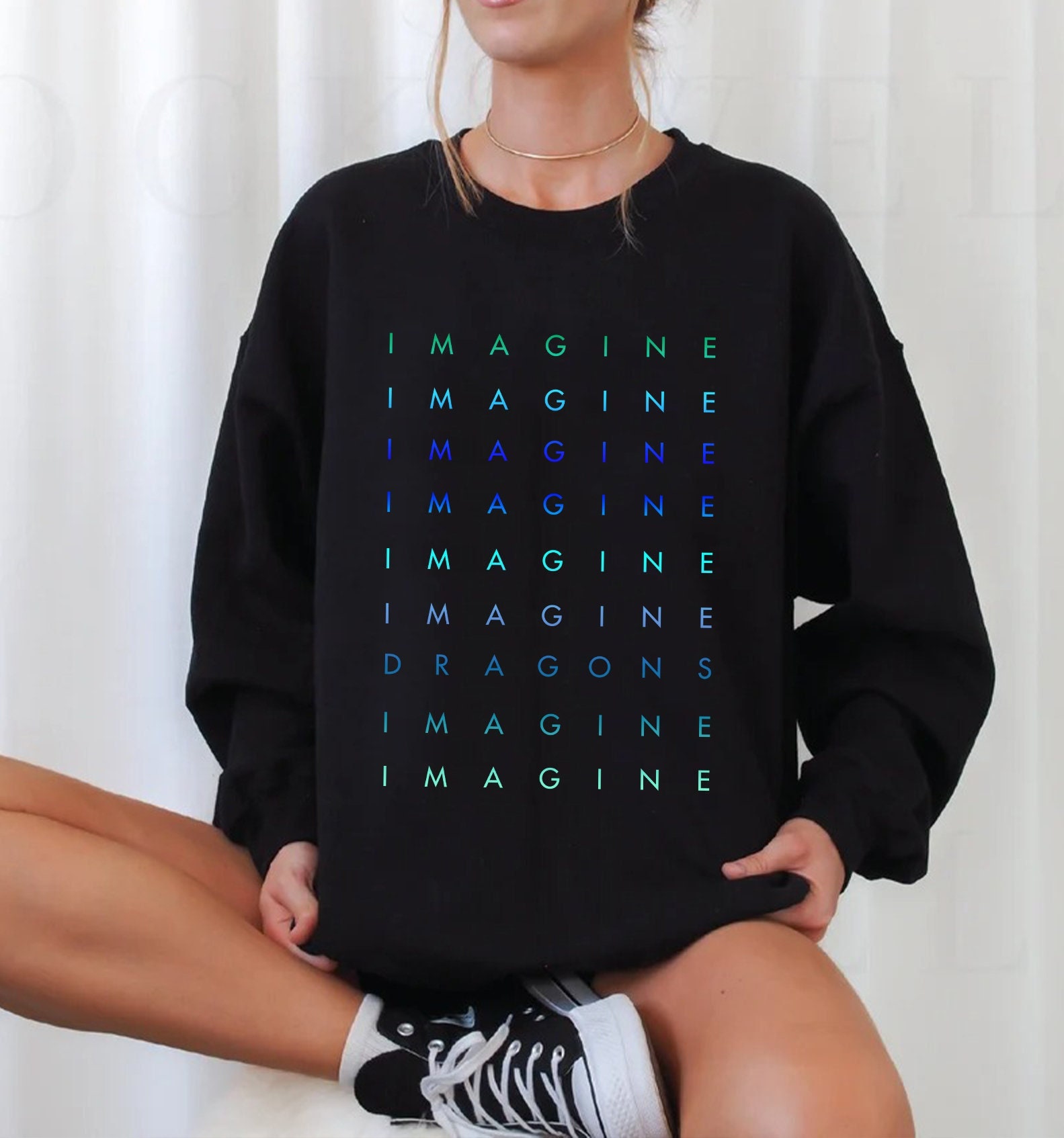 Vintage Imagine Dragons Font Thunder Color Sweatshirt sold by ...