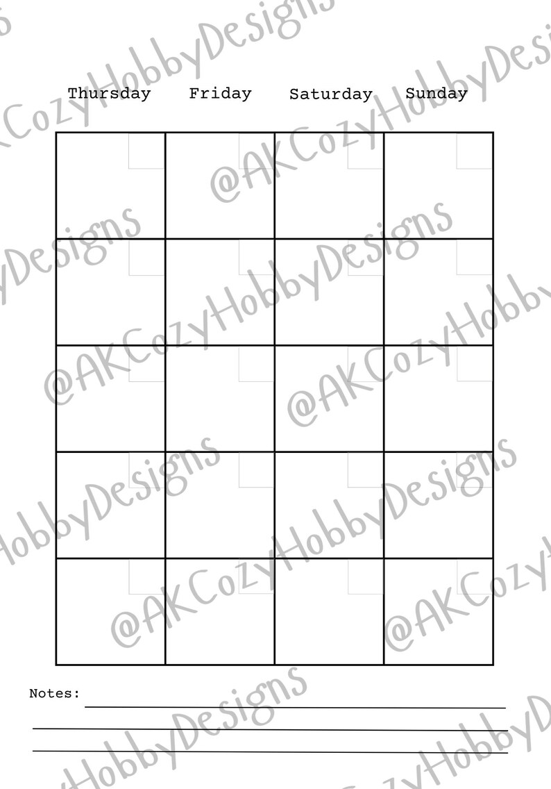 Blank Planner Printable - Etsy
