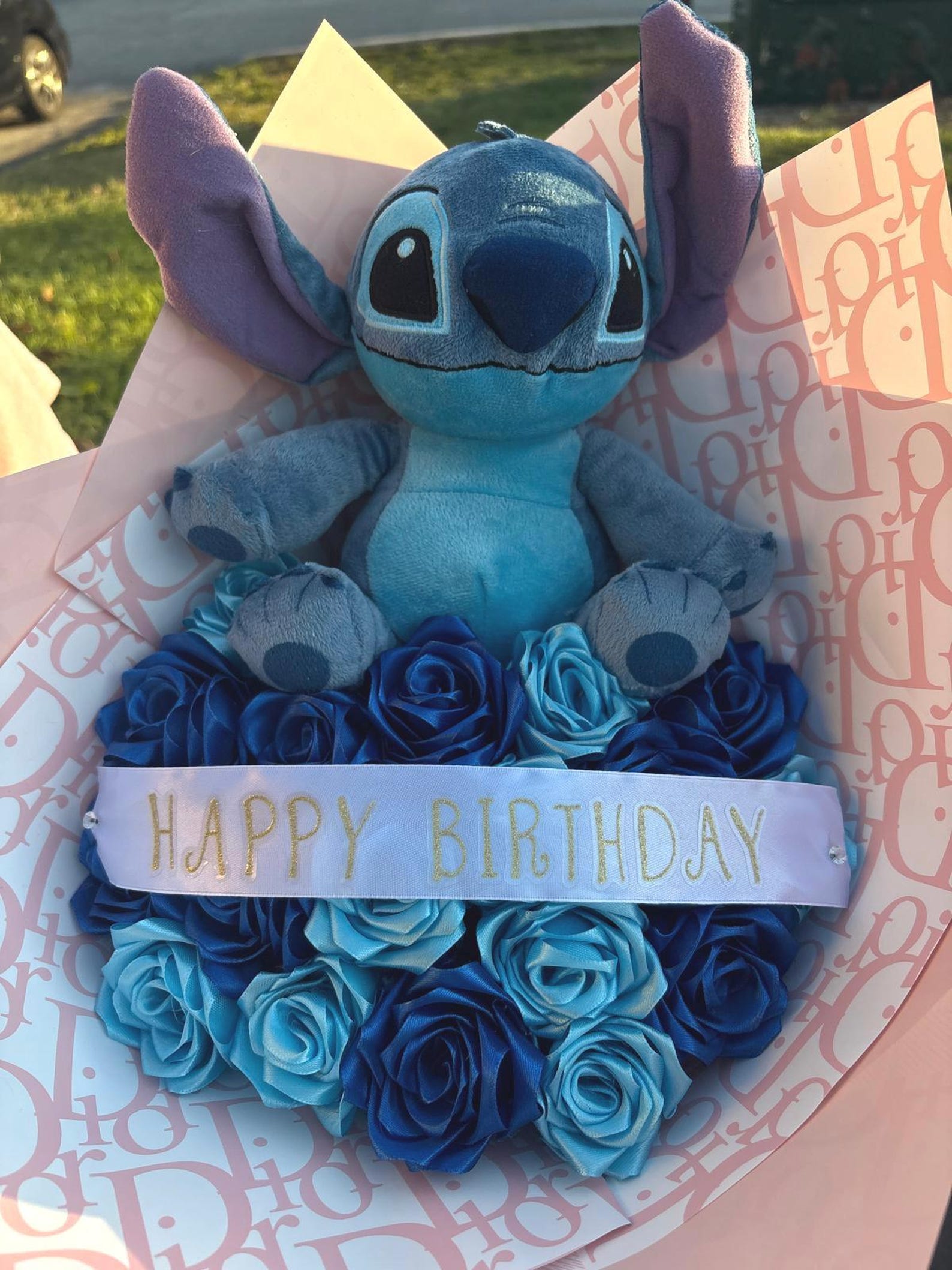 Stitch Eternal Flower Silk Bouquet – Realistic Artificial Floral ...