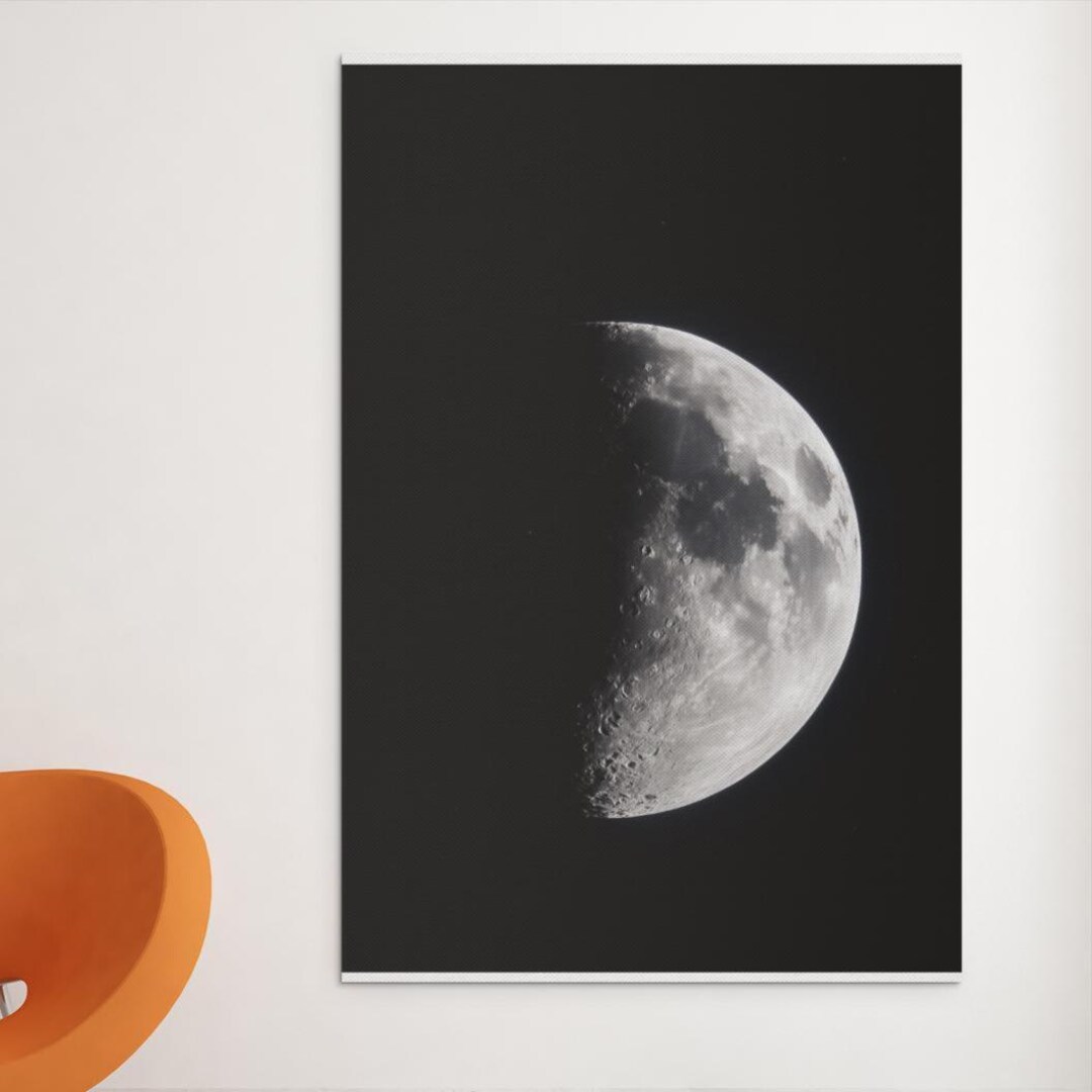 Moon Wall Art, Crescent Moon Poster, Space Photography Print, Lunar ...