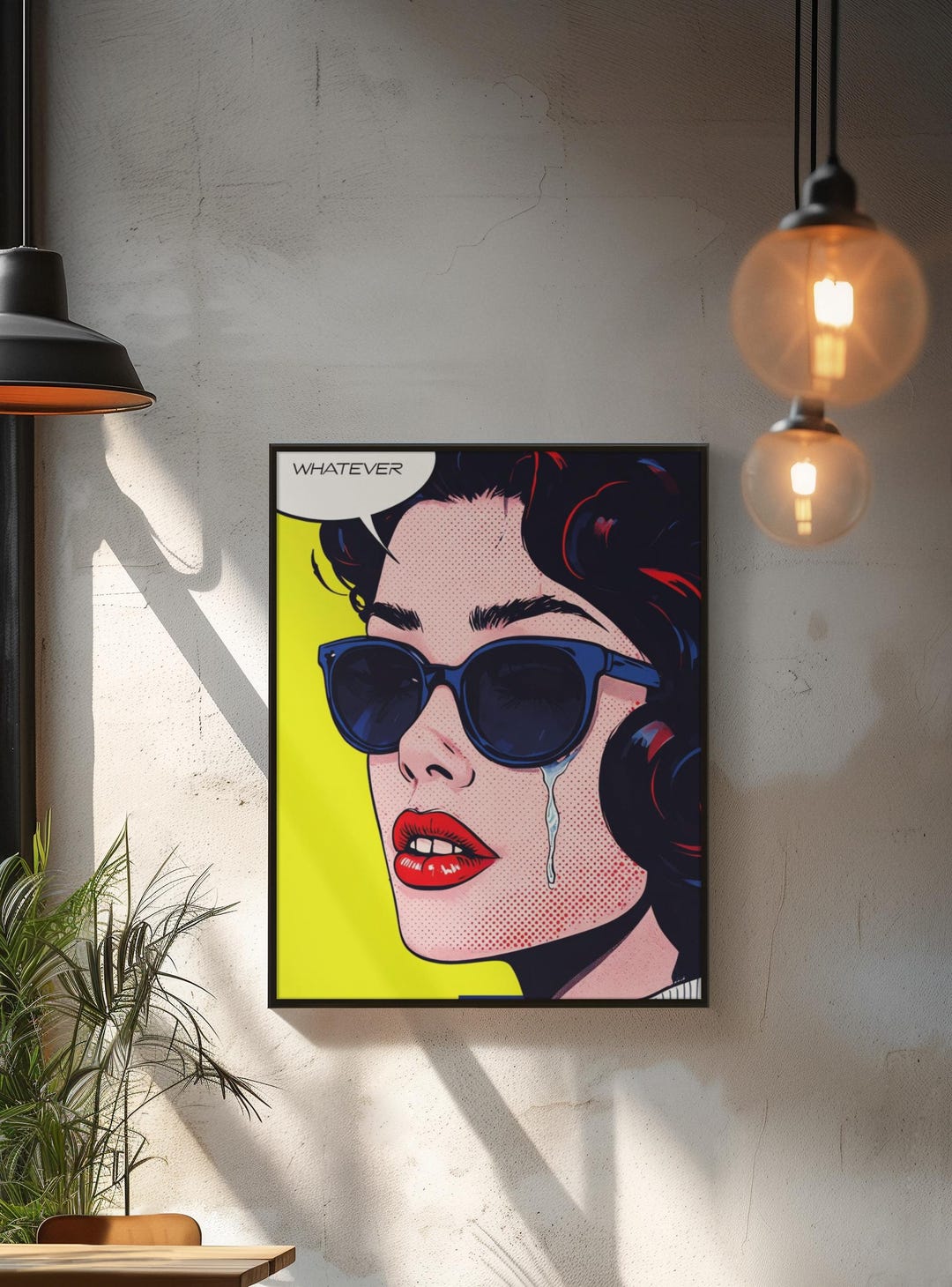 Pop Art Crying Woman Poster – Retro Comic Wall Art, Bold Modern Artwork ...