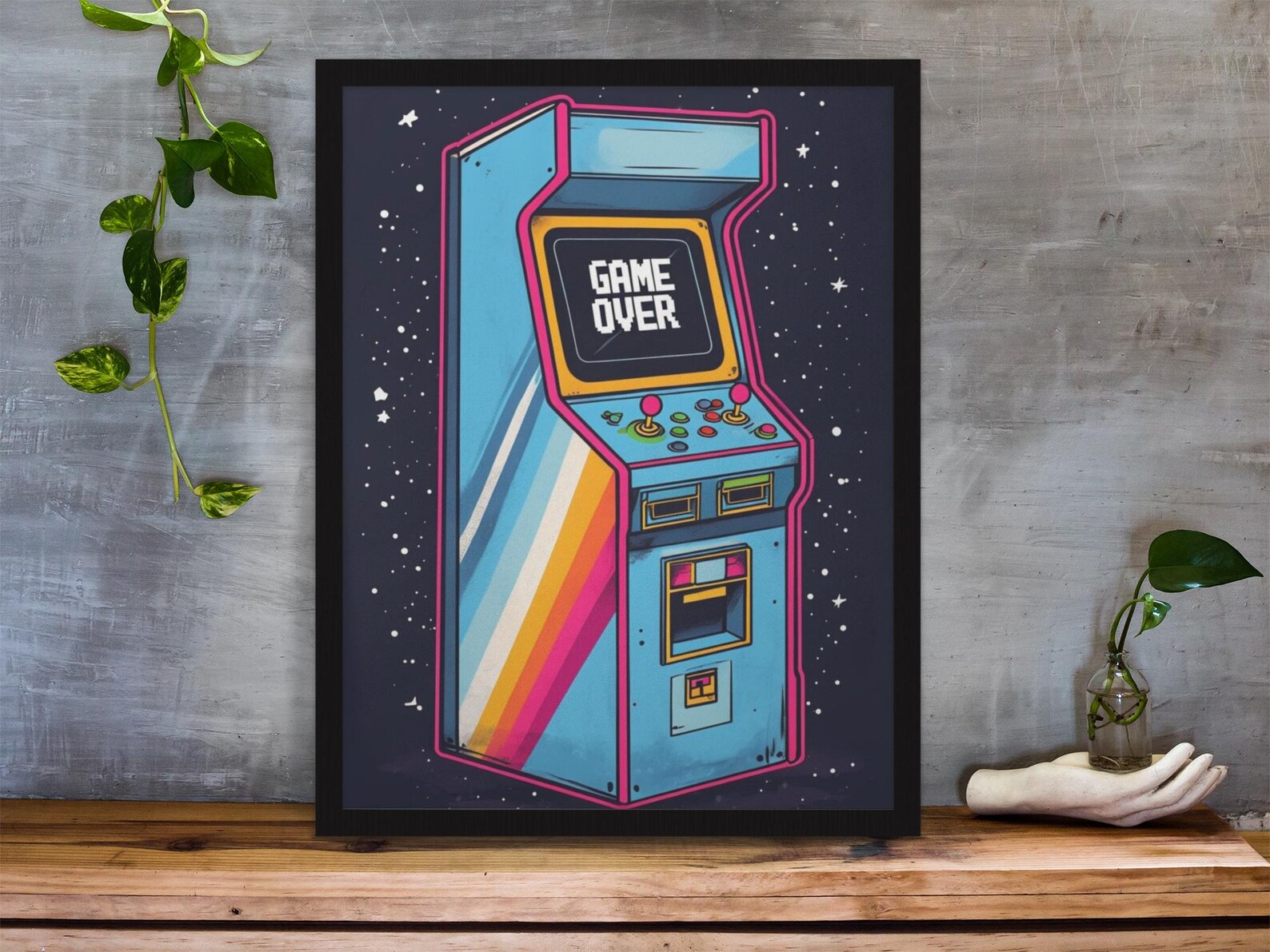 Retro Arcade Poster | Game Over Wall Art | 80s Gaming Printable | Gamer ...