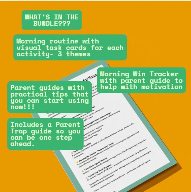 Morning Routine Printable for Kids Visual Schedule Task Cards Calm Tips ...