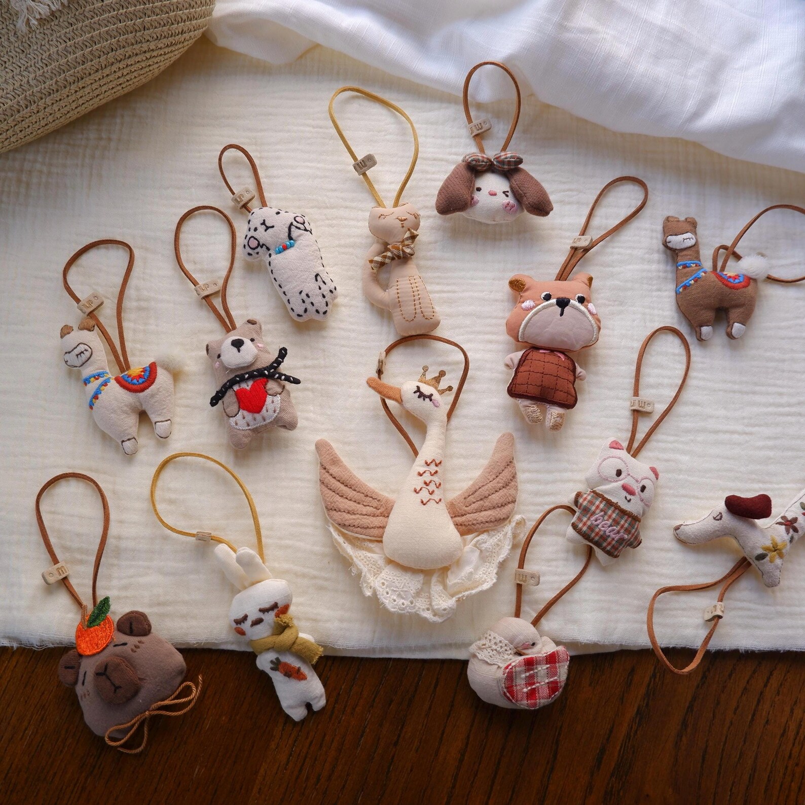 Handmade Animal Bag Charm: Upcycled Fabric Keychain Accessory - Etsy