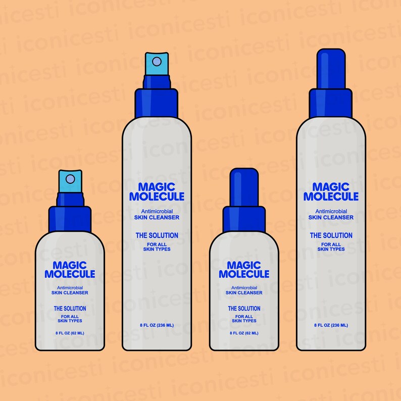 Magic Molecule Spray Icon Pack | 4 Spray Bottle Pngs | Digital ...