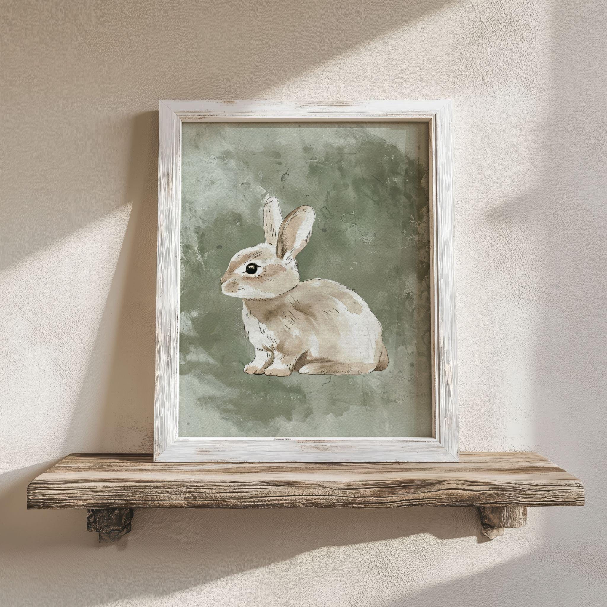 Rustic Shelf Frame Mockup, White Wood Poster Wall Mockup, 3x4 Frame PSD ...