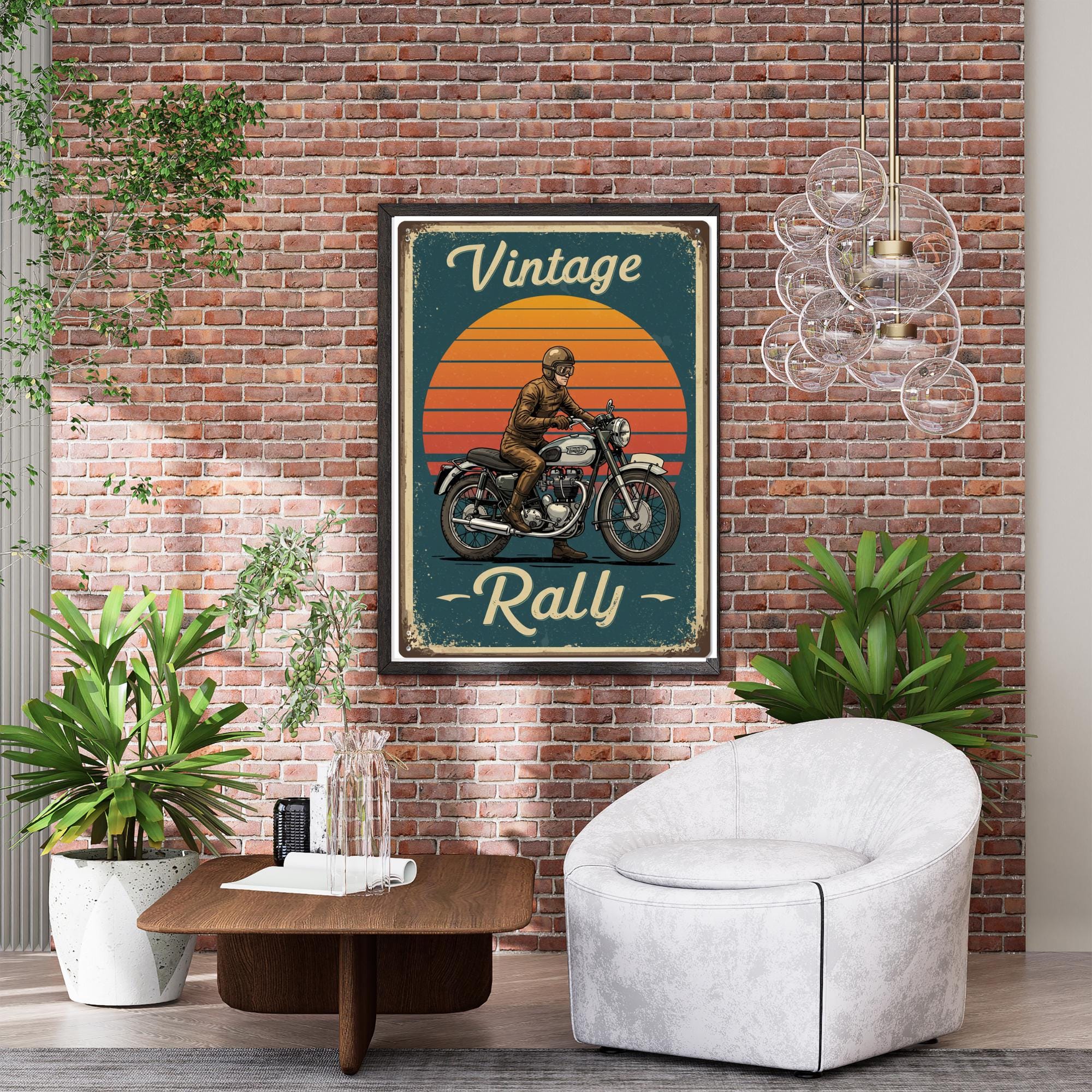 Vintage Motorcycle Rally Poster Painting Wall Art Print - Etsy