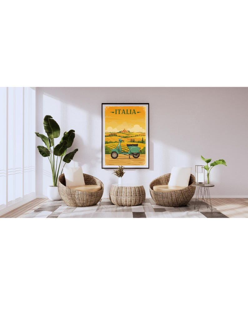 Italia Italy Vespa Vintage Poster Poster Painting Wall Art Print - Etsy