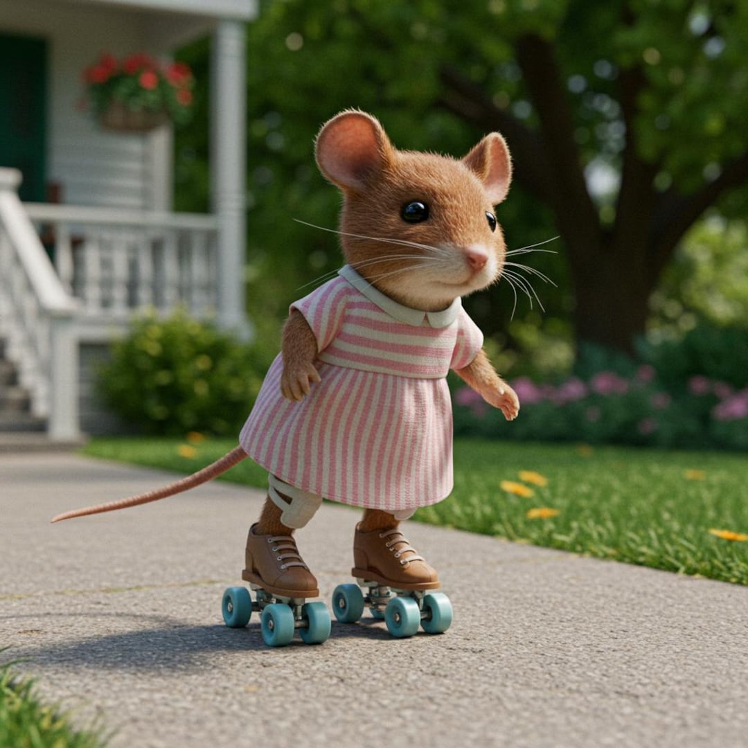 Mouse on Roller Skates Poster - Etsy