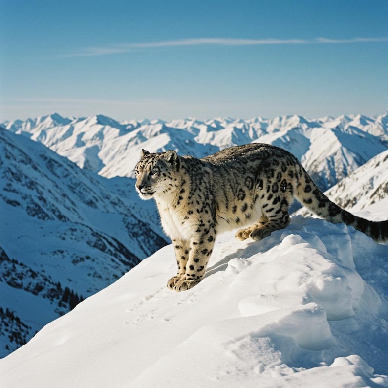 Snow Leopard Poster - Etsy New Zealand