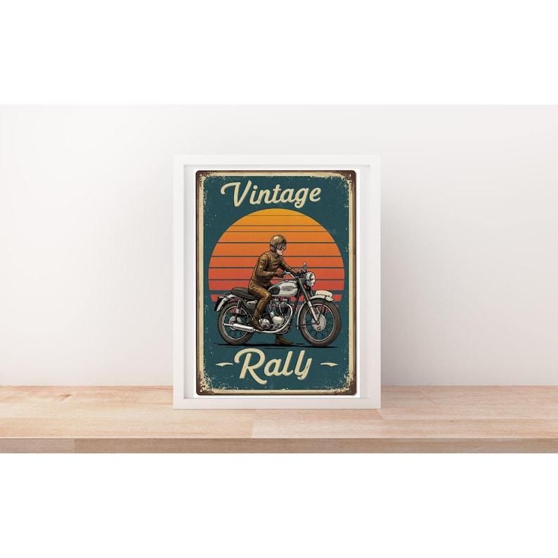 Vintage Motorcycle Rally Poster Painting Wall Art Print - Etsy