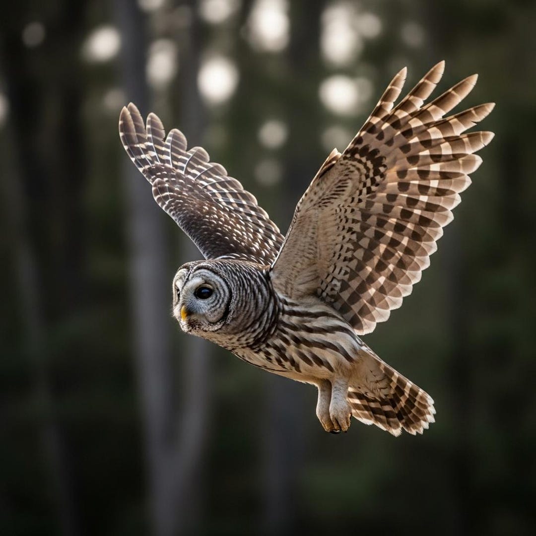 Barred Owl in Flight Wildlife Poster - Etsy