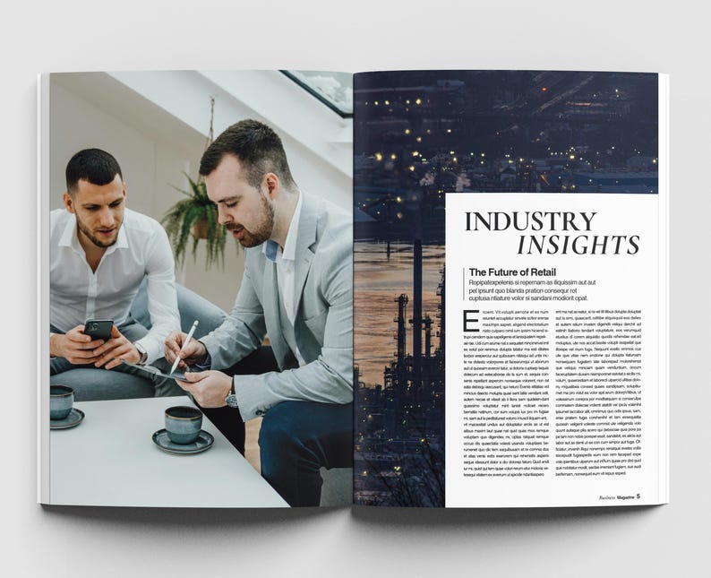 Modern Business Magazine Template: 20-page A4 Canva Layout (digital ...