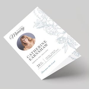 Funeral Program Template Editable | Canva Instant Download | Printable ...