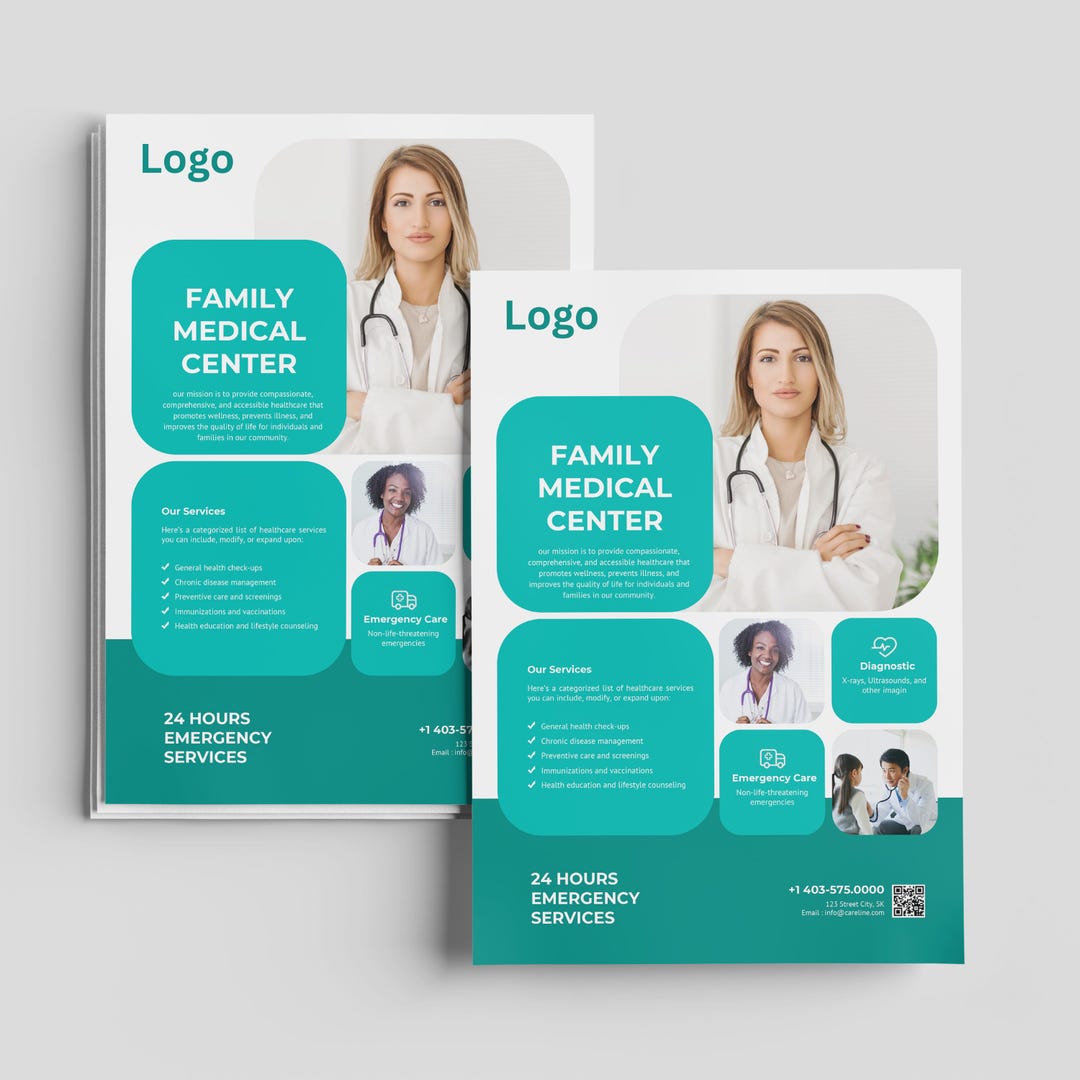 Family Medical Flyer , Healthcare Clinic Marketing, Modern Doctor's ...