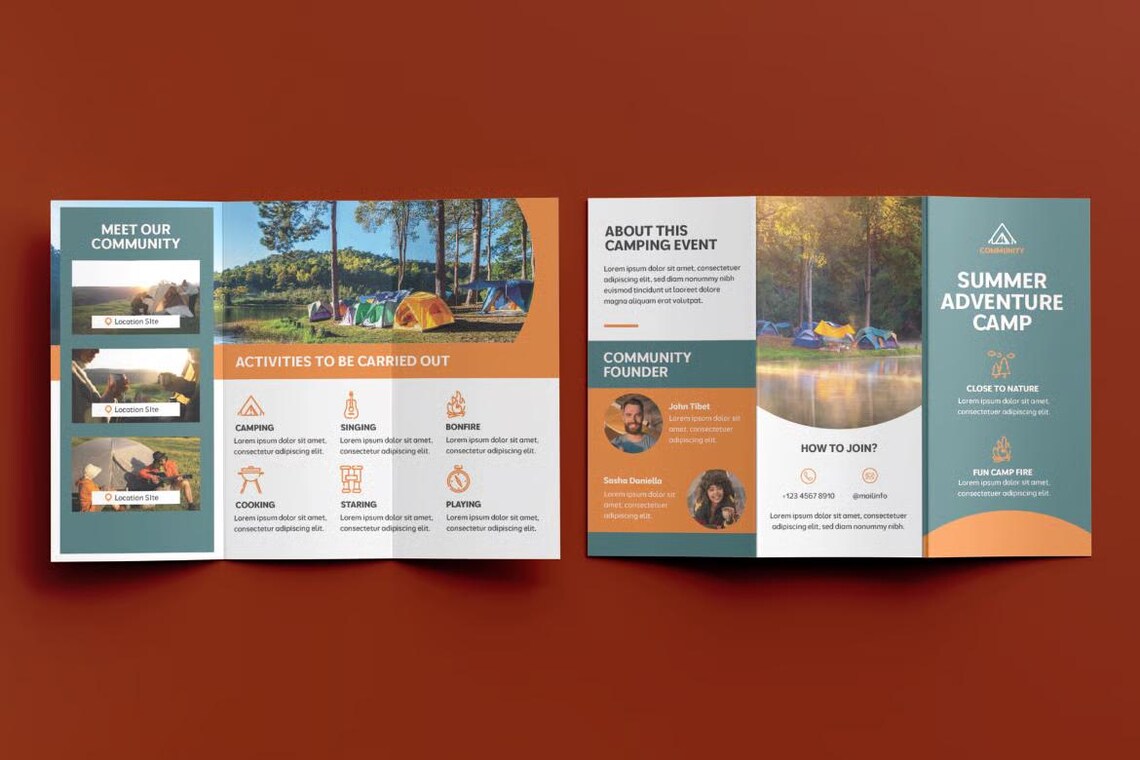 Editable Trifold Camp Brochure Template: Outdoor Event Flyer (canva PDF ...