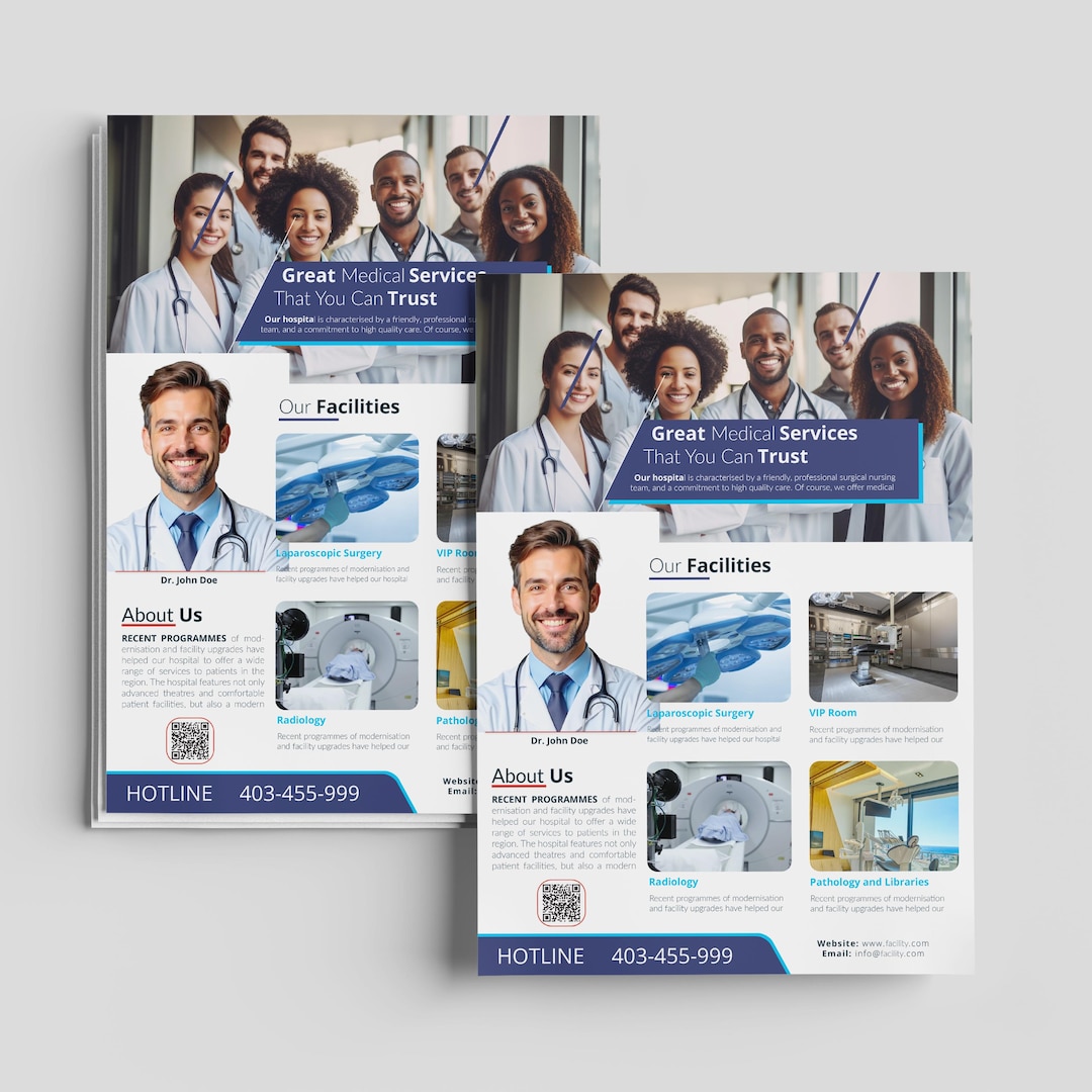 A4 Medical Flyer Template: Modern Healthcare Marketing (canva Editable ...