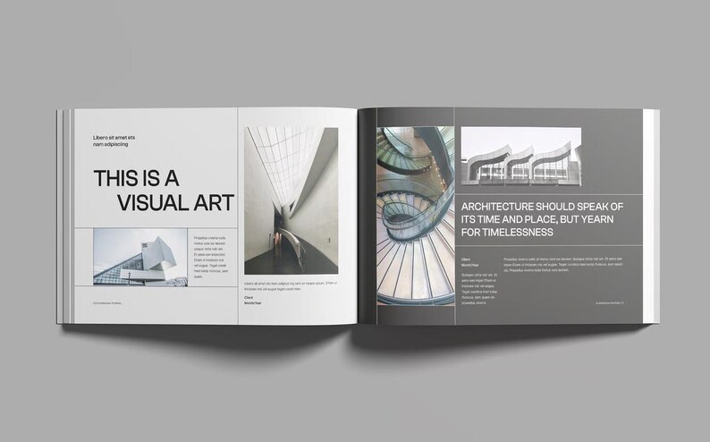 Plantilla de portafolio de arquitecto moderno: Folleto minimalista en ...