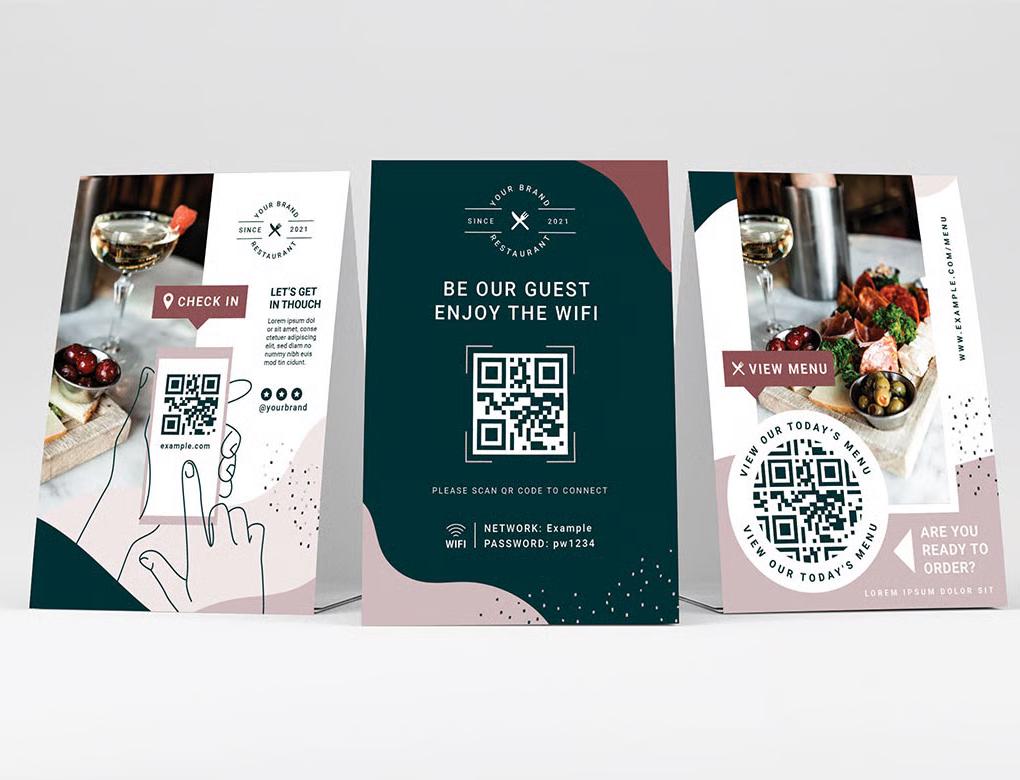 Restaurant QR Code Menu & Wifi Flyer Templates for Canva - Customizable ...