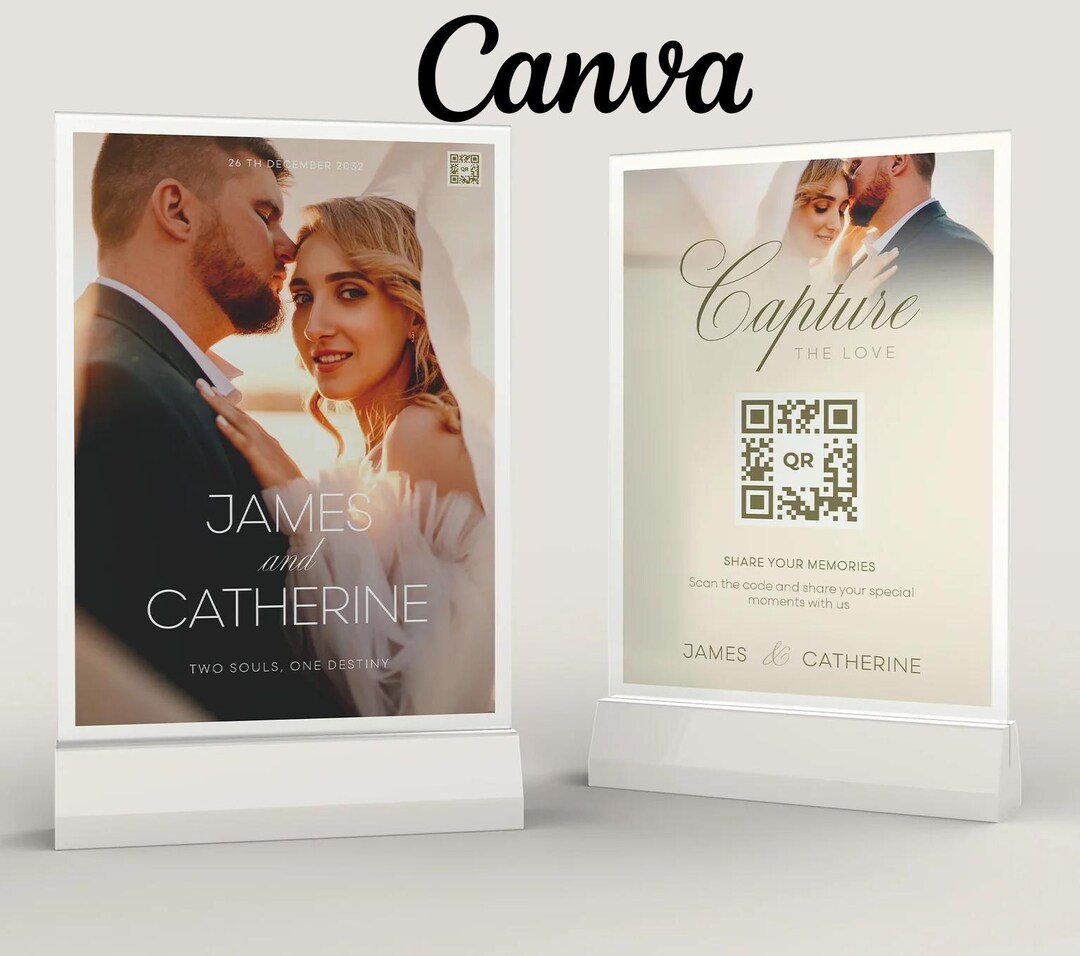 Editable Wedding QR Code Sign Template | Share Your Memories | Digital ...