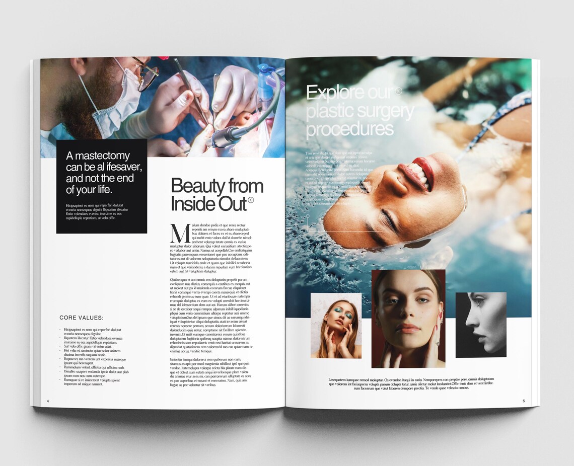 Med Spa Magazine Template: Beauty & Wellness Magazine Layout (canva, A4 ...
