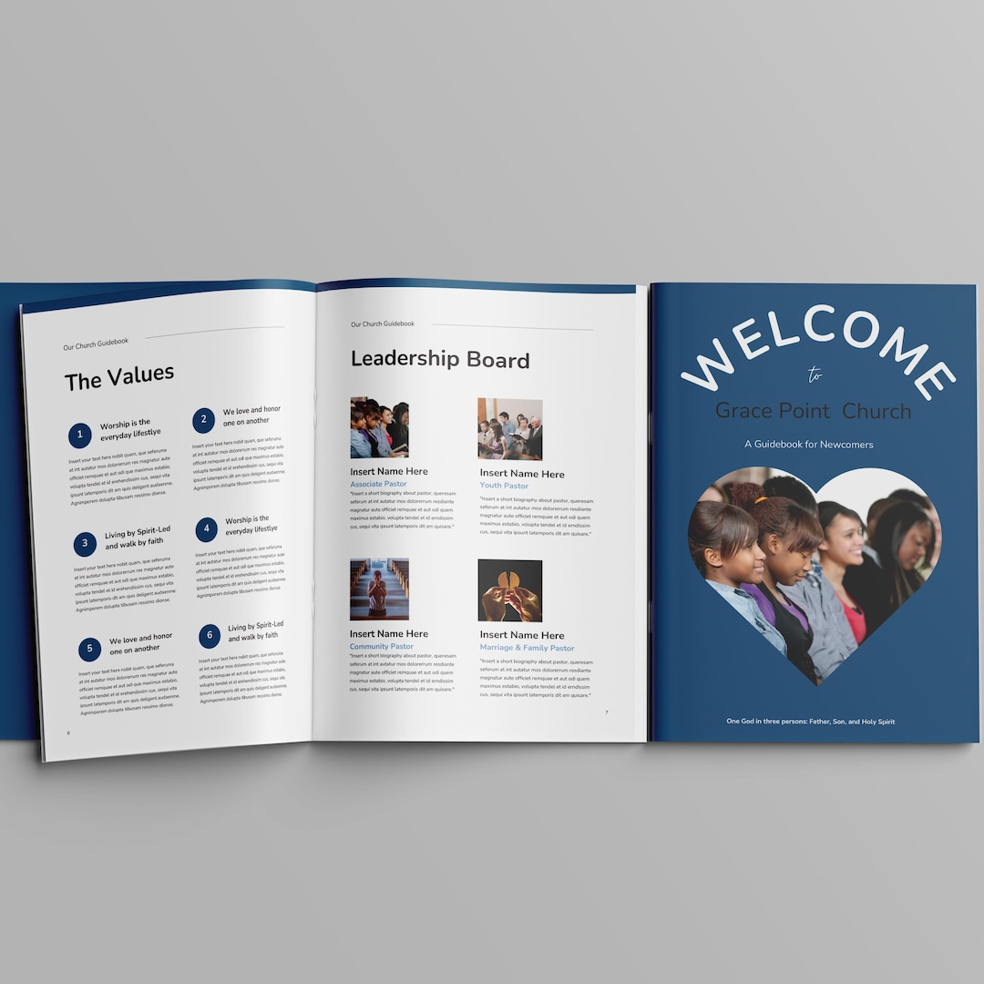 Church Welcome Booklet Template: Editable A4 Brochure (canva Template ...