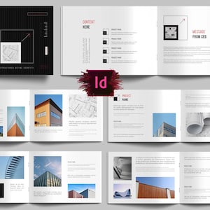 Architecture Portfolio Template | Indesign | Dark Mode Cover | Elegant ...