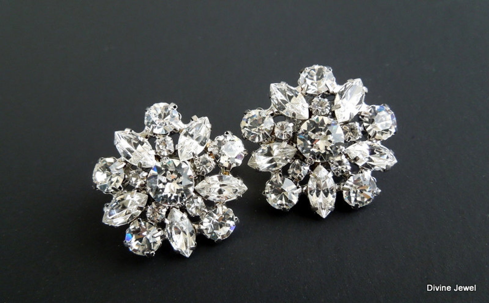 Bridal crystal Earrings wedding Rhinestone Earrings bridal | Etsy