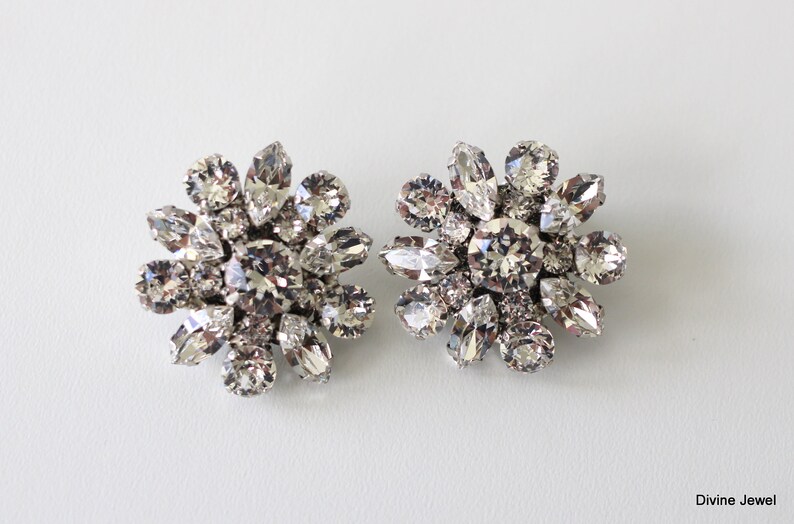 Bridal Crystal Earrings Wedding Rhinestone Earrings Bridal - Etsy