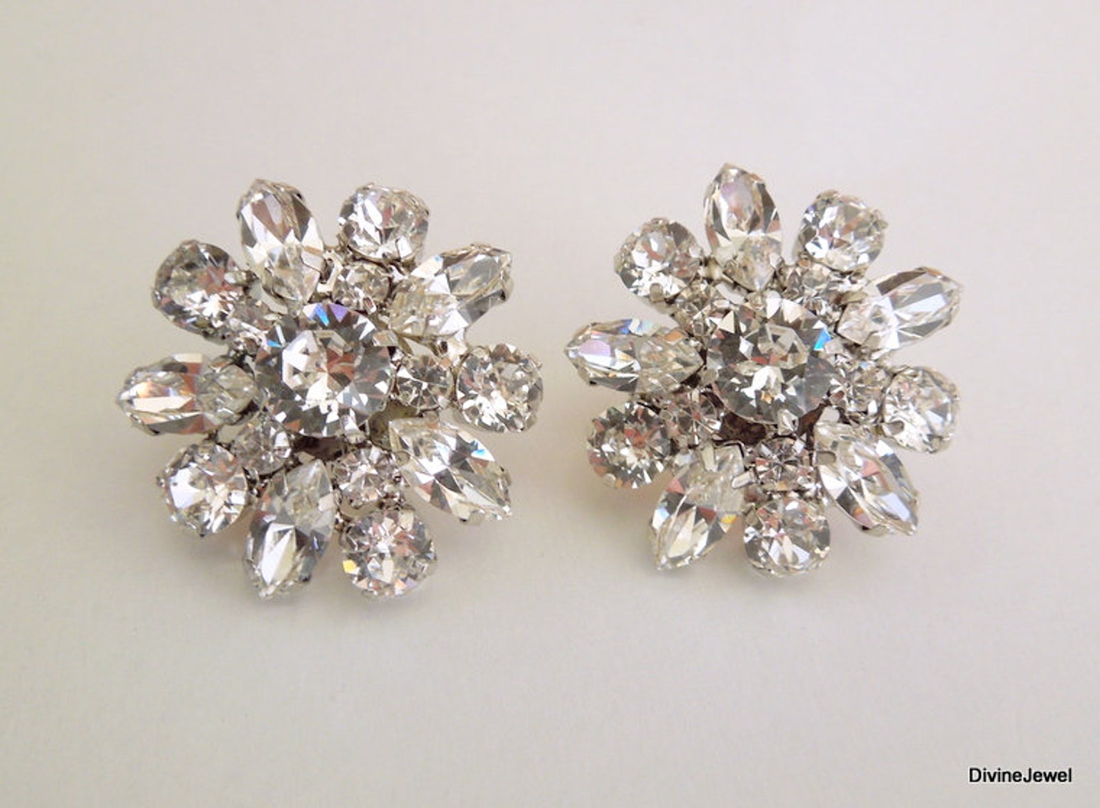 Bridal crystal Earrings wedding Rhinestone earrings Bridal | Etsy