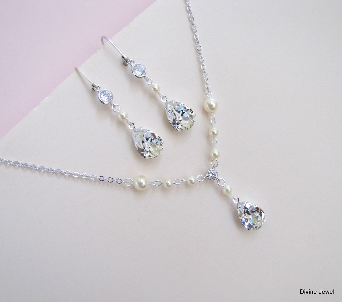 Bridal Jewelry Set Bridal Necklace and Earring Set - Etsy