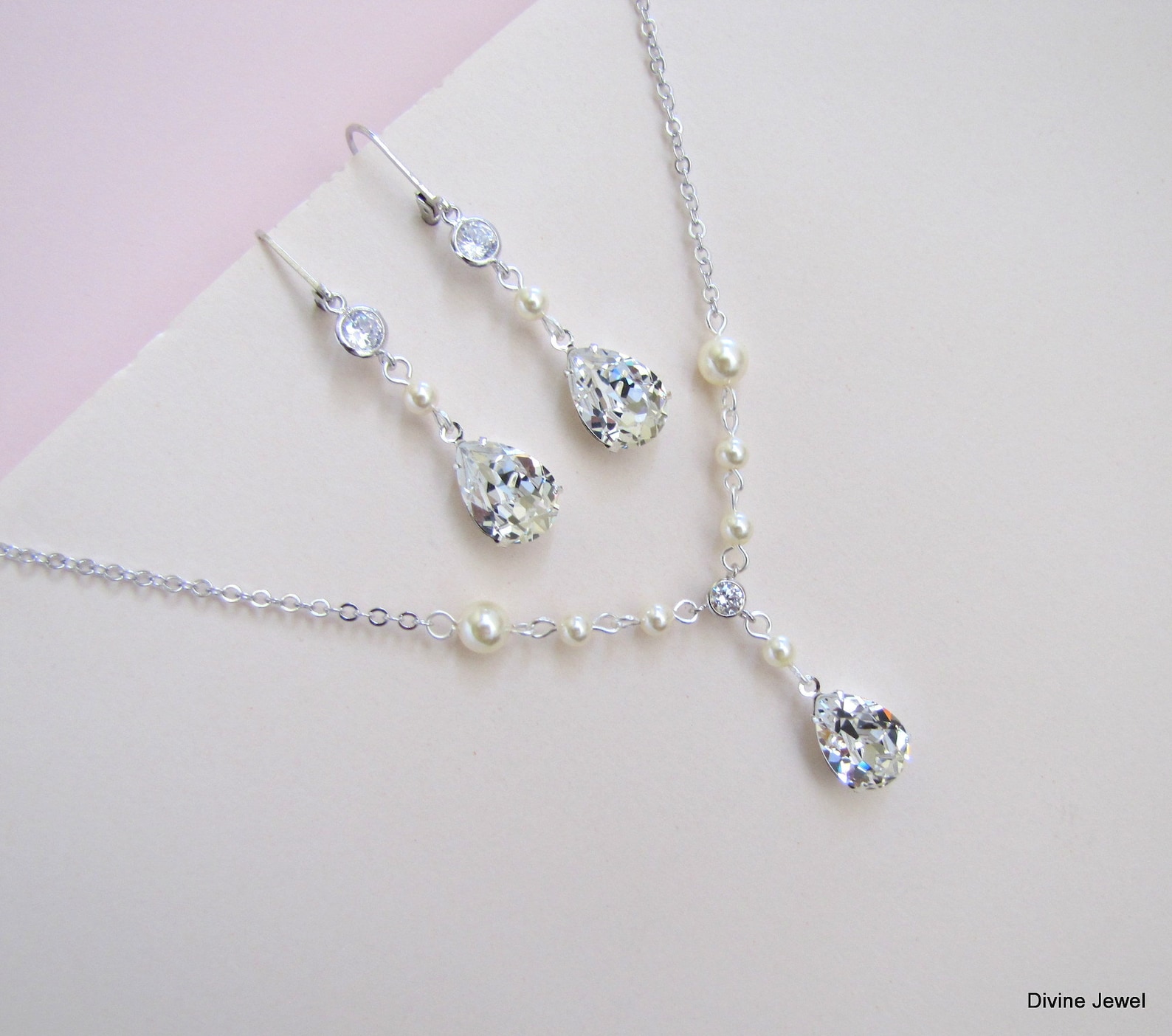 Bridal Jewelry Set Bridal Necklace and Earring Set - Etsy