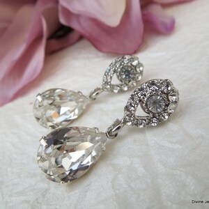 Bridal Crystal Earrings, Wedding Rhinestone Earrings, Bridal Stud ...