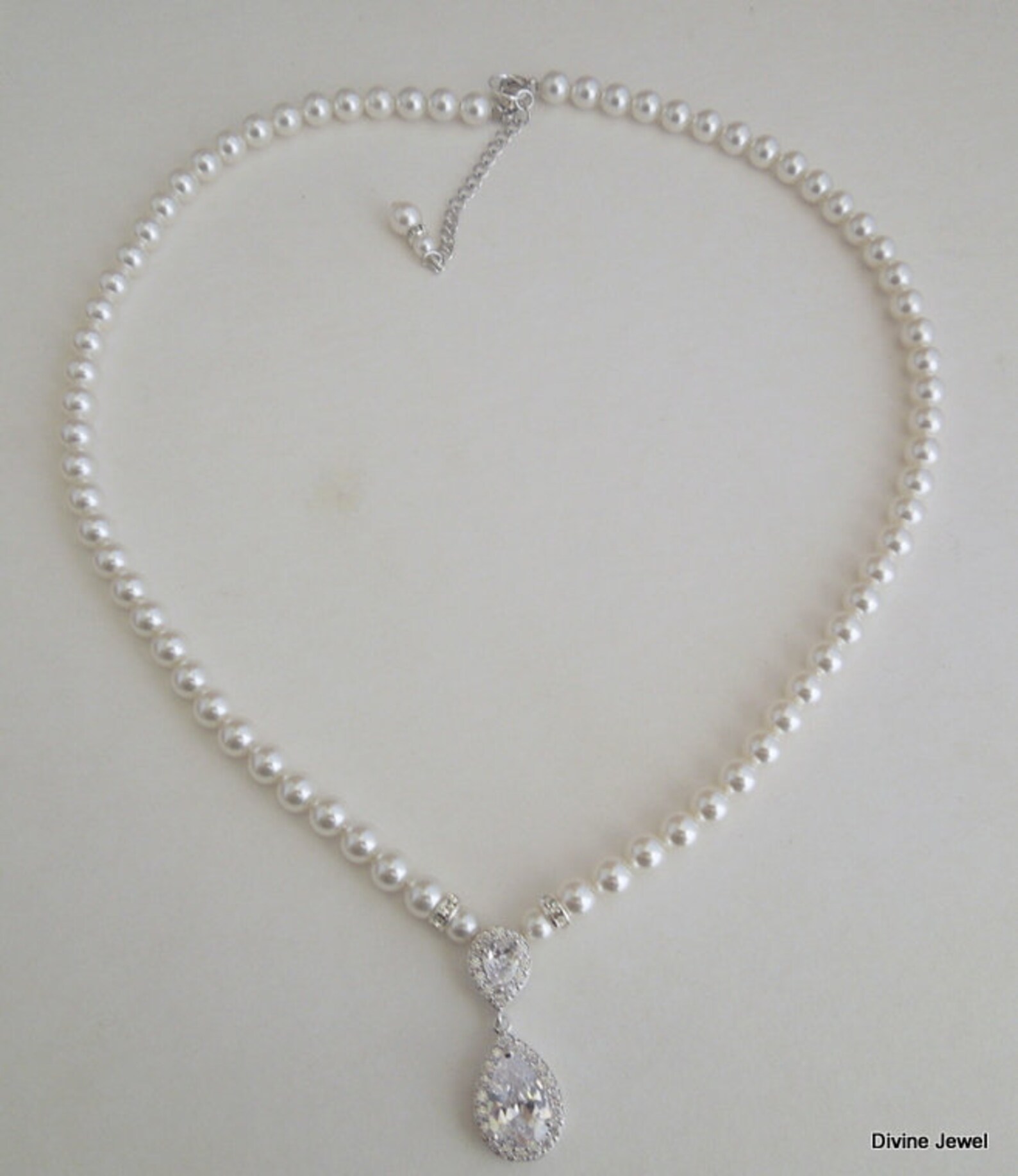 Bridal Pearl Necklace Wedding Rhinestone Necklace Pearl - Etsy