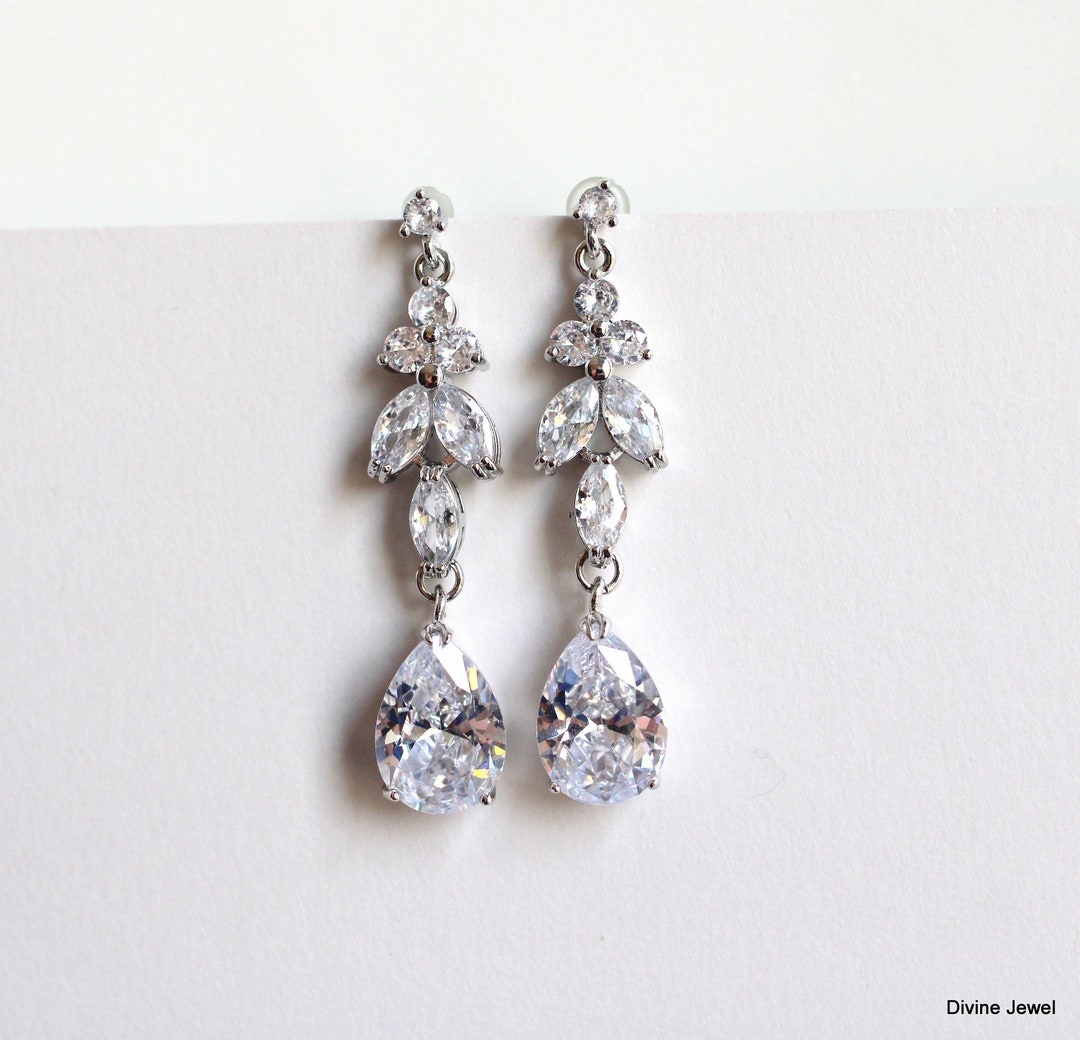 Bridal Crystal Earrings, Wedding Rhinestone Earrings, Bridal Earrings ...