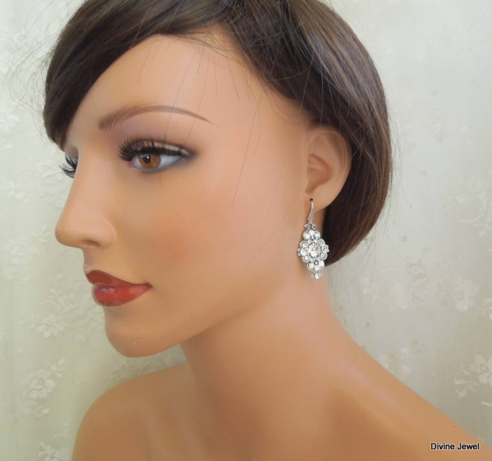 Bridal Crystal Earrings Wedding Rhinestone Earrings Bridal - Etsy