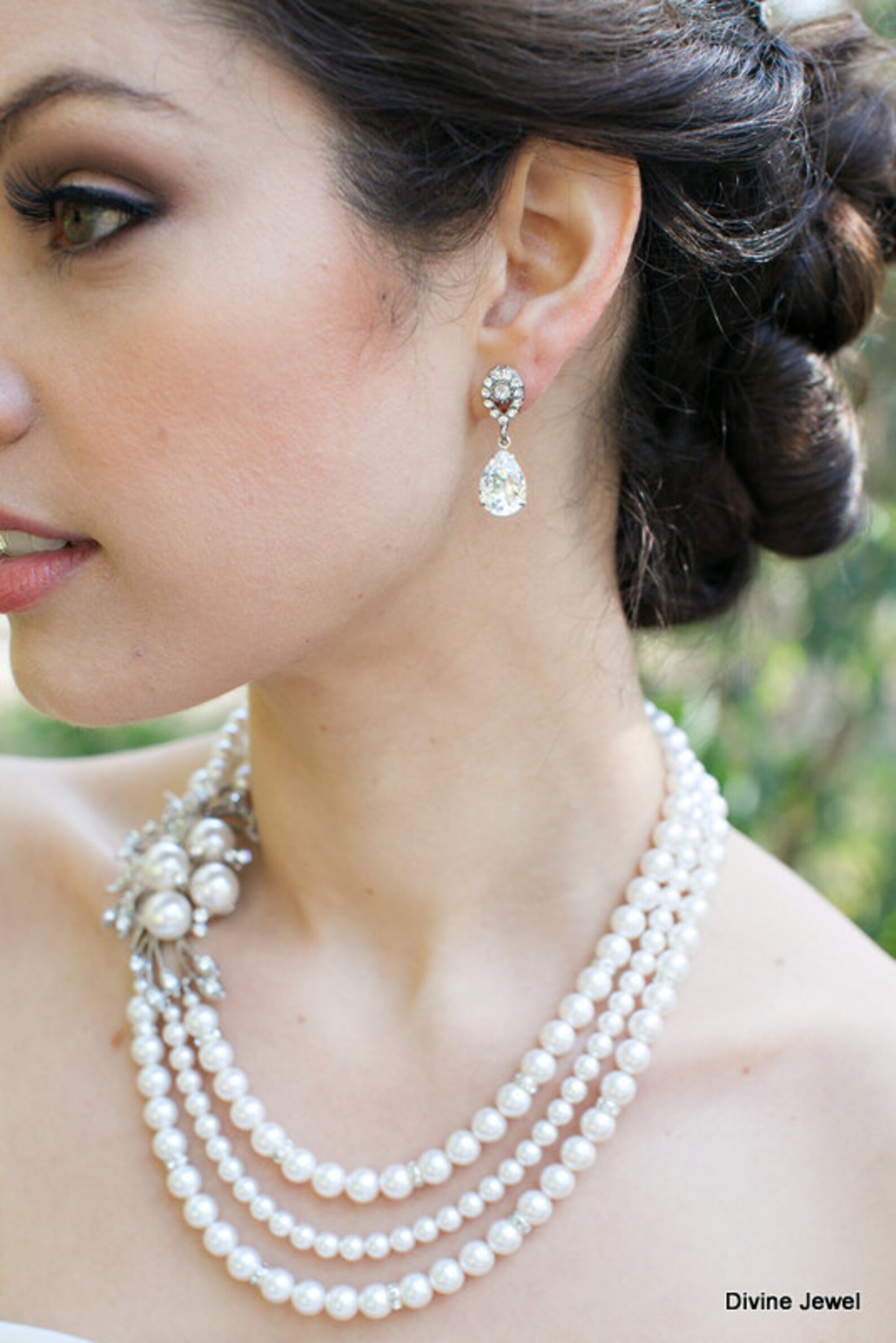 Bridal Crystal Earrings Wedding Rhinestone Earrings Bridal - Etsy