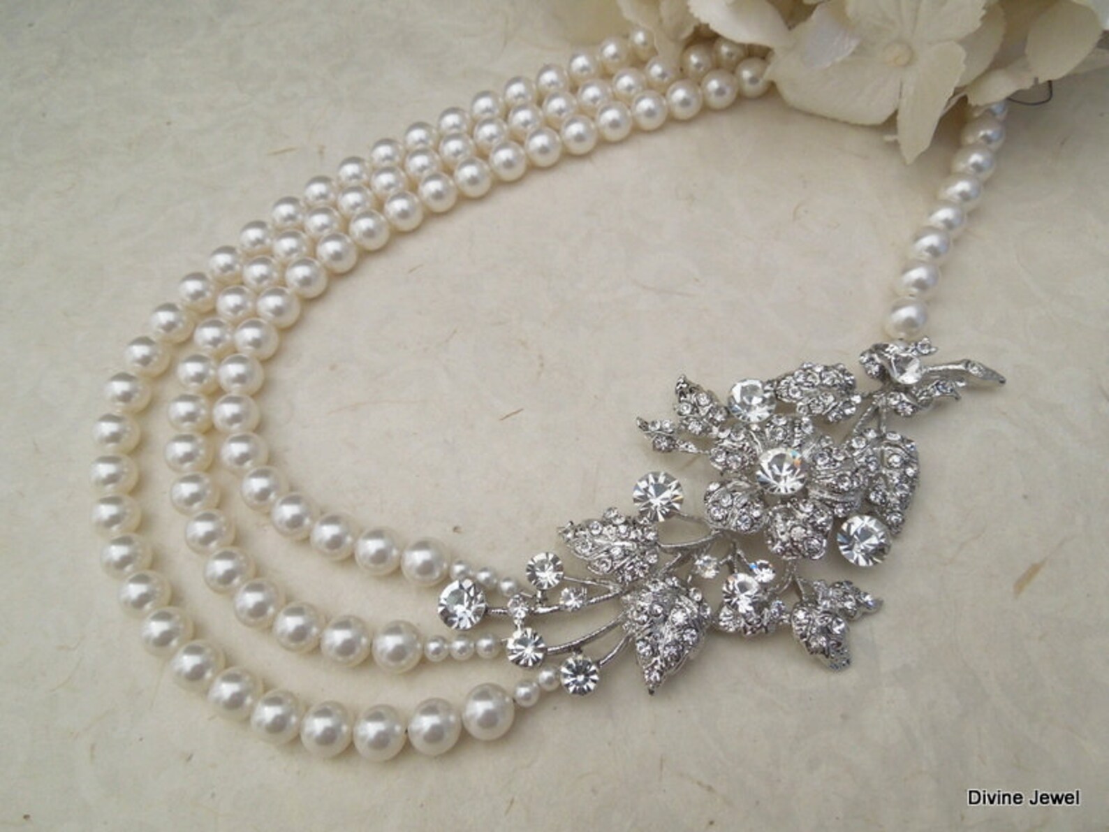 Pearl Bridal Necklace Wedding Pearl Necklace Wedding - Etsy