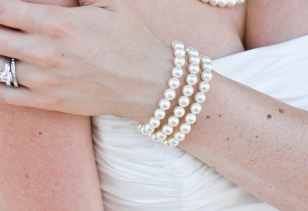 Bridal Pearl Bracelet, Vintage Inspired Wedding Jewelry, Classic Pearls ...